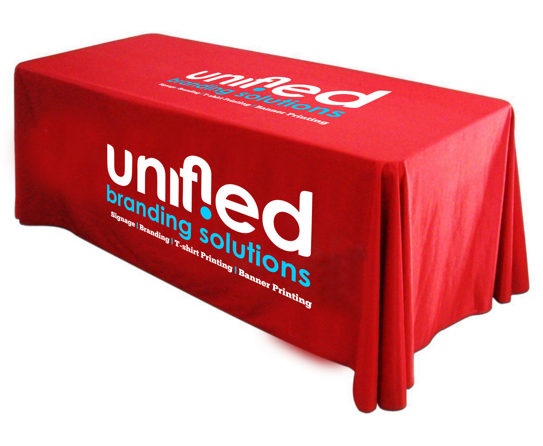 Branded Custom Table Cloth (1.4×2.2m) – Unified Branding Solutions