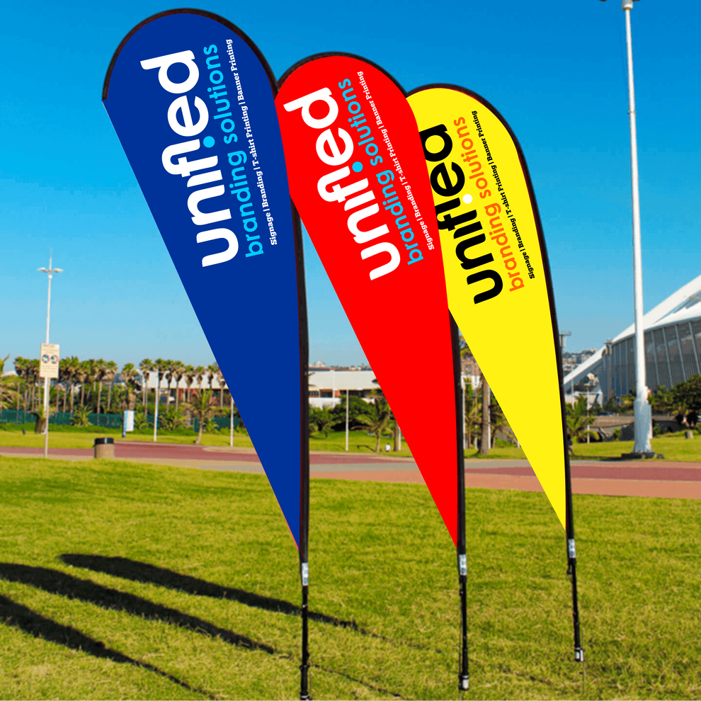 Teardrop Banners / Teardrop Flags – Unified Branding Solutions